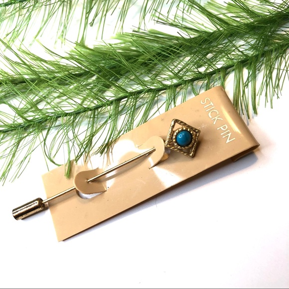 Vintage | Jewelry | Vintage Turquoise And Gold Tone Stick Pin Brooch ...